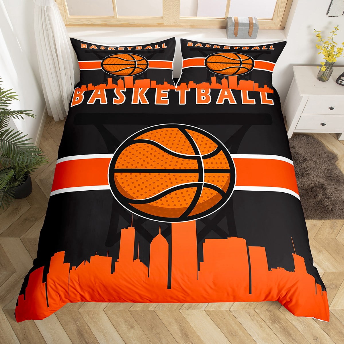 Erosebridal Sport Duvet Cover King Basketball Bedding Sets Teens Adults ...