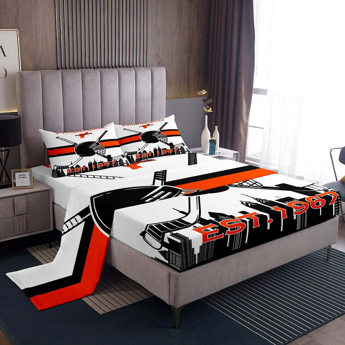 Erosebridal Sports Bed Sheets Set Full Size,Ice Hockey Puck Sheet Set ...