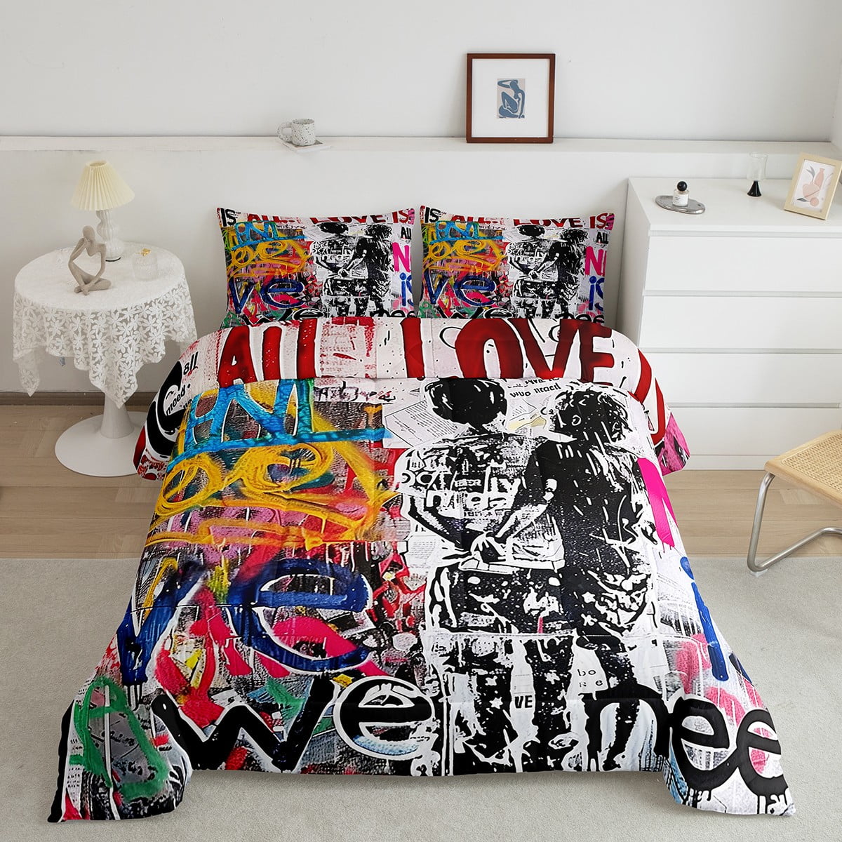 YST Boys Street Culture Bedding Queen for Hip Hop Lovers Graffiti Art ...