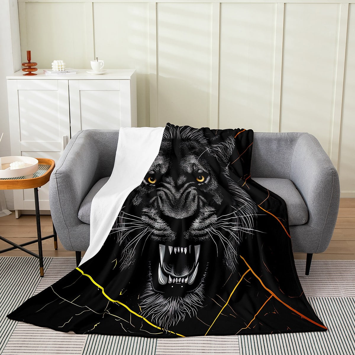 Tiger Fleece Blanket,3D Tiger Blanket For Adult Teens,Tiger Black White ...