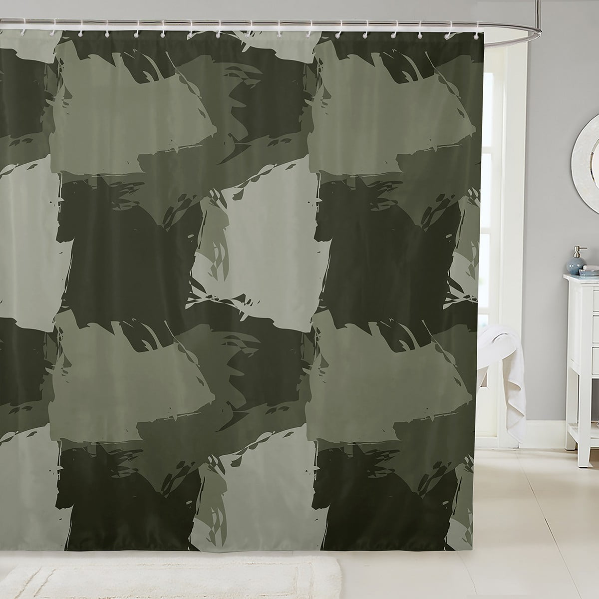 YST Boys army Green Desert Camo Shower Curtain Military Camouflage Kids ...