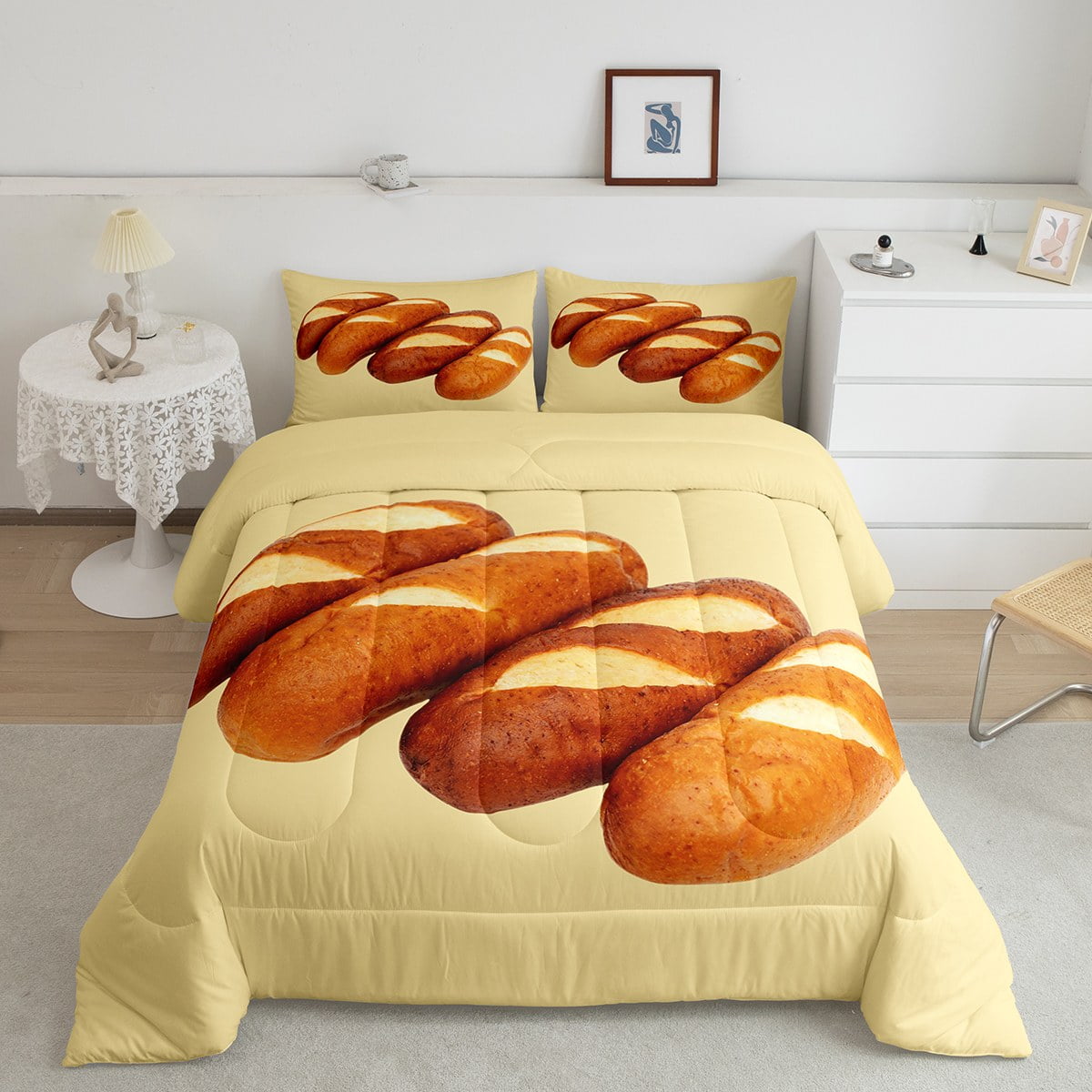 YST Bread Comforter Set Twin for Kids Adults,Toasted Bread Kawaii ...
