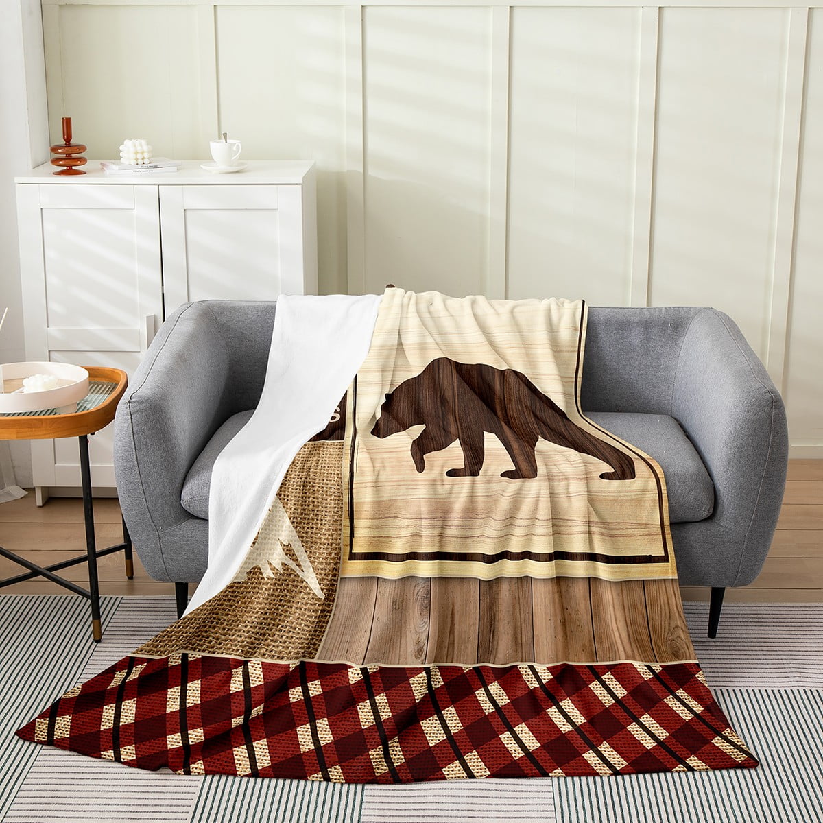 Brown Bear Throw Blanket 30x40 Inch Wild Animals Woodland Decor Blanket ...