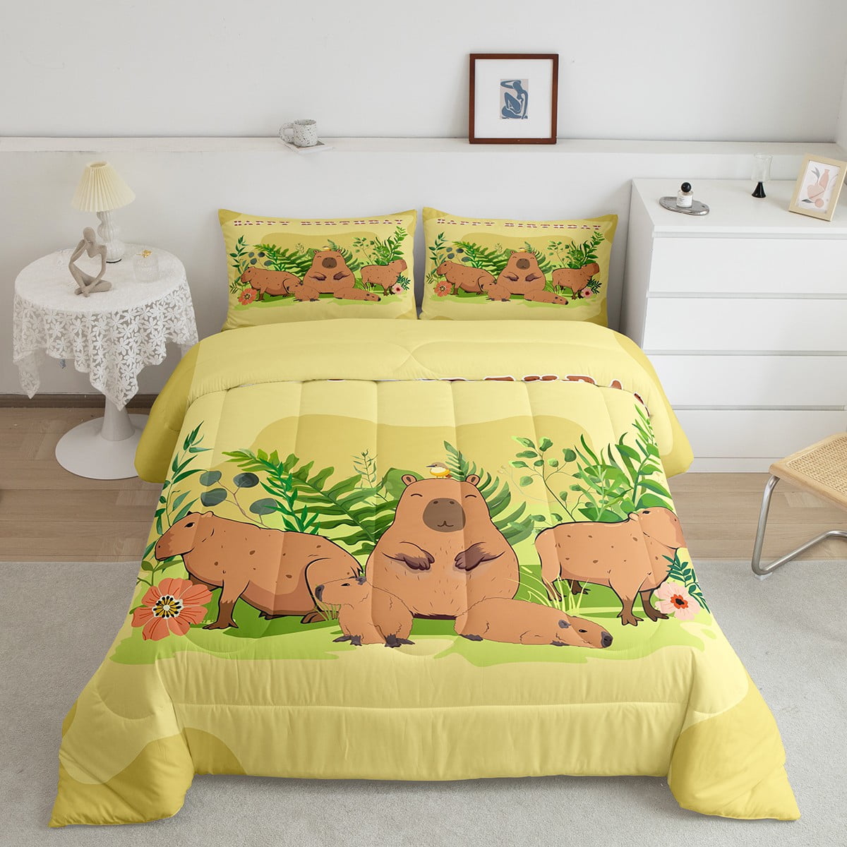 YST Brown Capybara Comforter Set Funny Rodent Animal Bedding King ...