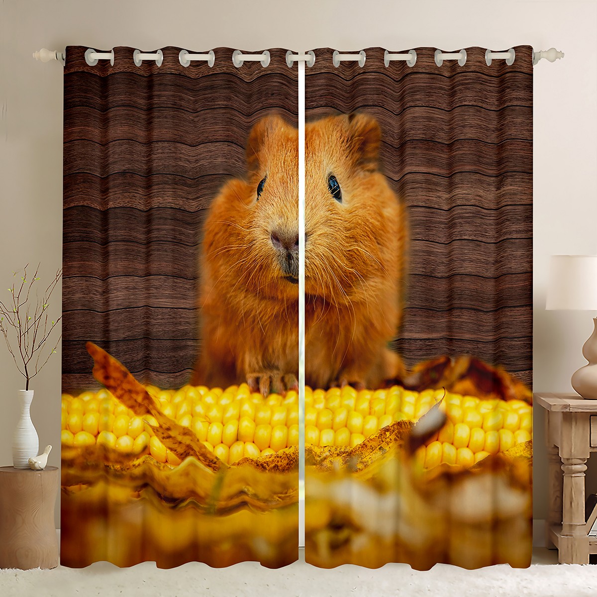 Brown Ground Squirrel Curtains & Drapes Rustic Farmhouse 30%-50% ...