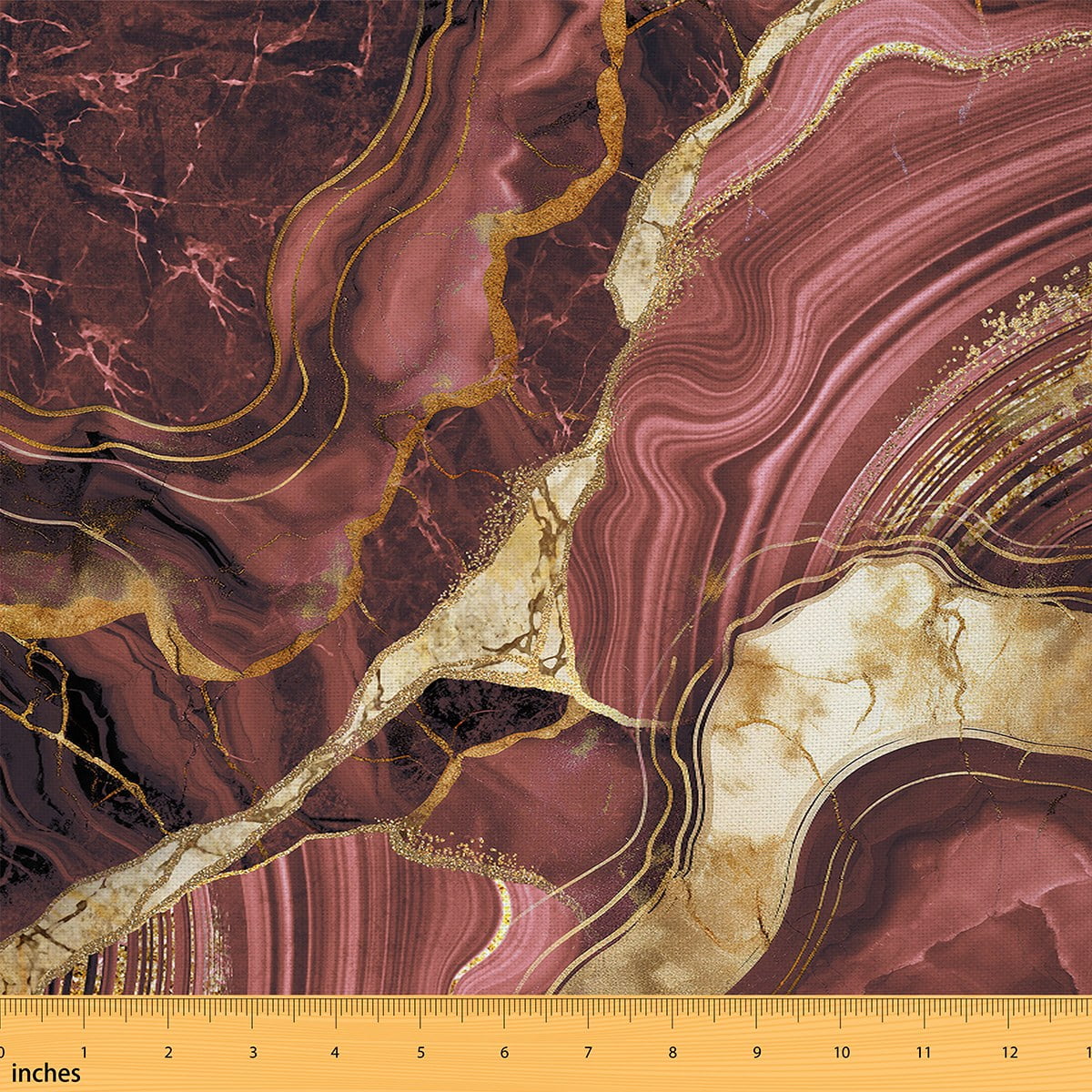 YST Brown Marble Fabric By The Yard, Gold Crack Upholstery Fabric ...