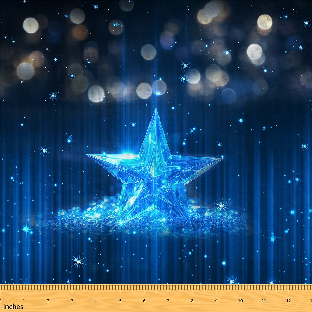 YST Bule Stars Fabric by the Yard,Solid Crystal Stars Decorative Fabric ...