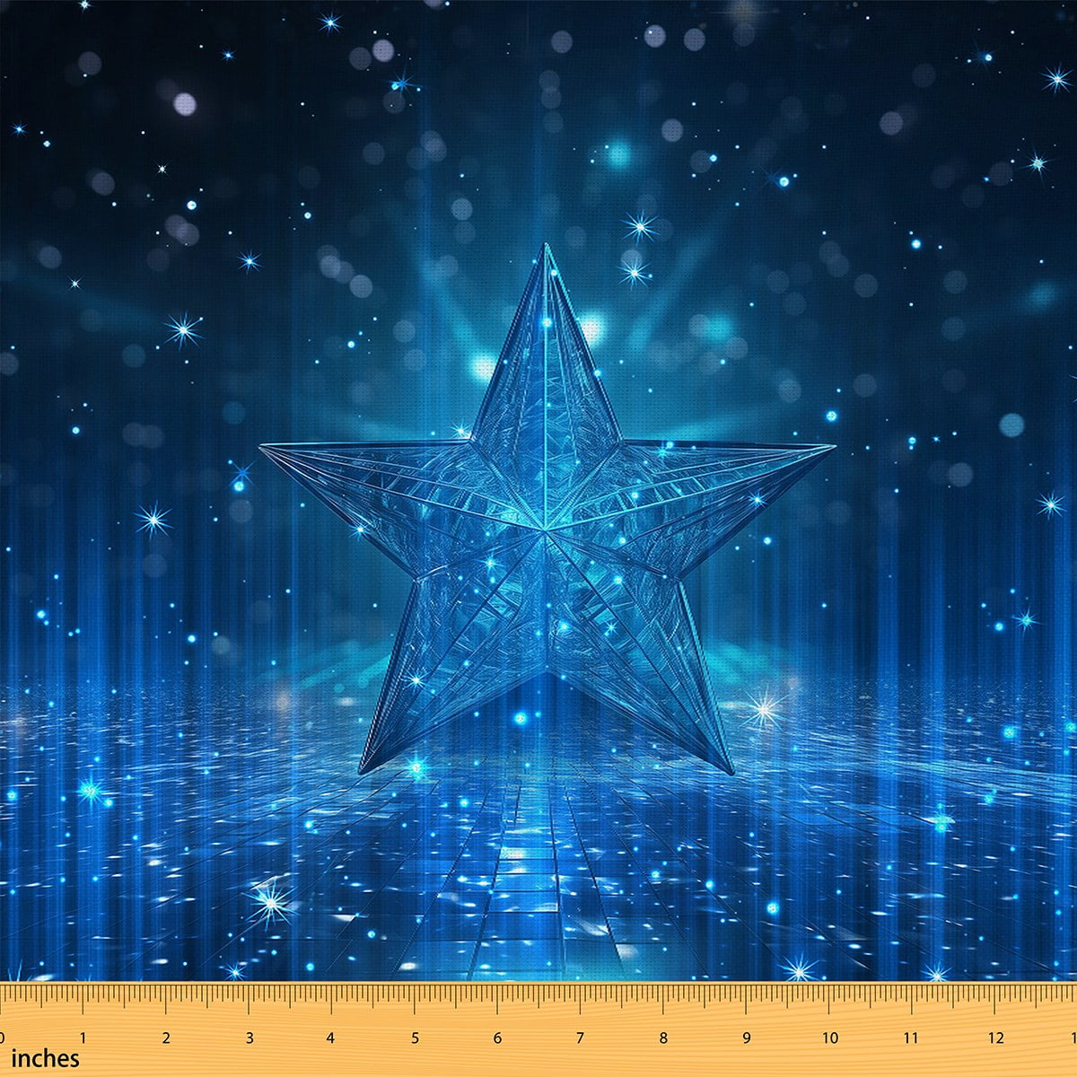 YST Bule Stars Upholstery Fabric by the Yard,Ombre Stripes Decorative ...