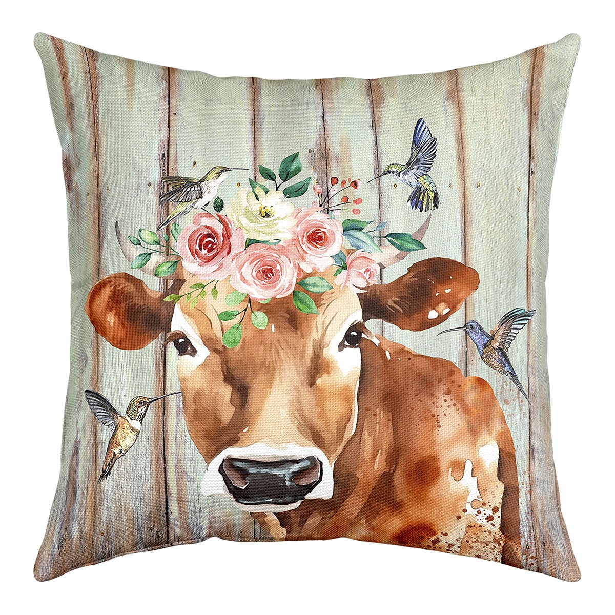 Bull Rustic Farmhouse Cattle Throw Pillow Cover Western Funny Animal ...
