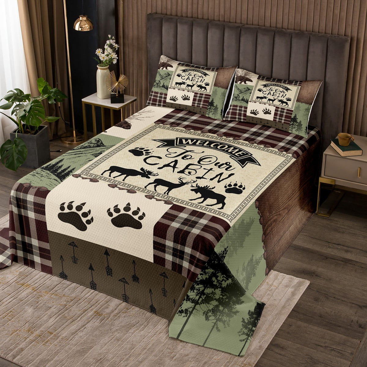 YST Cabin Rustic Coverlet Set Queen For Teens Adult, Country Farmhouse ...