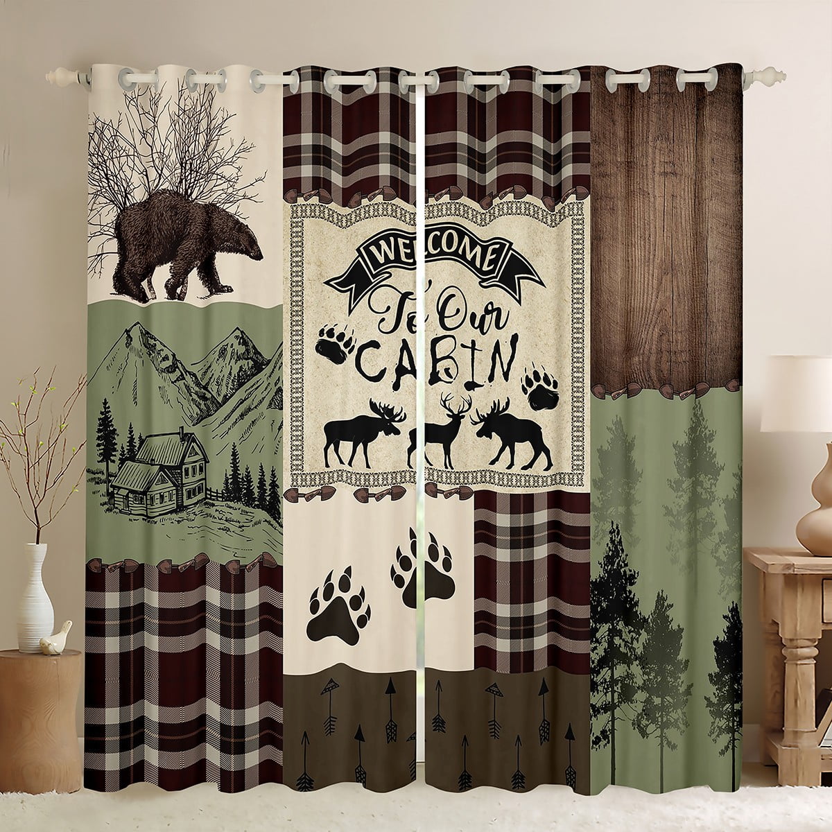 YST Cabin Rustic Curtains & Drapes For Teens Adult, Country Farmhouse ...