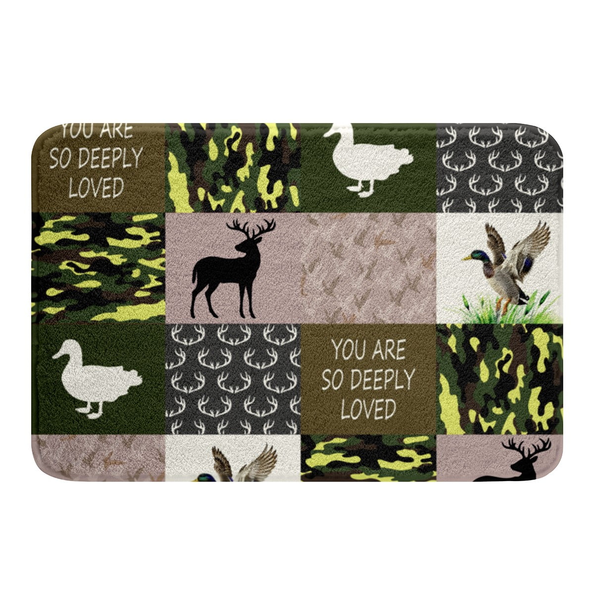 YST Camo Deer Door Mat 16"X24" Hunting Wild Duck Bathroom Rug For Kids ...