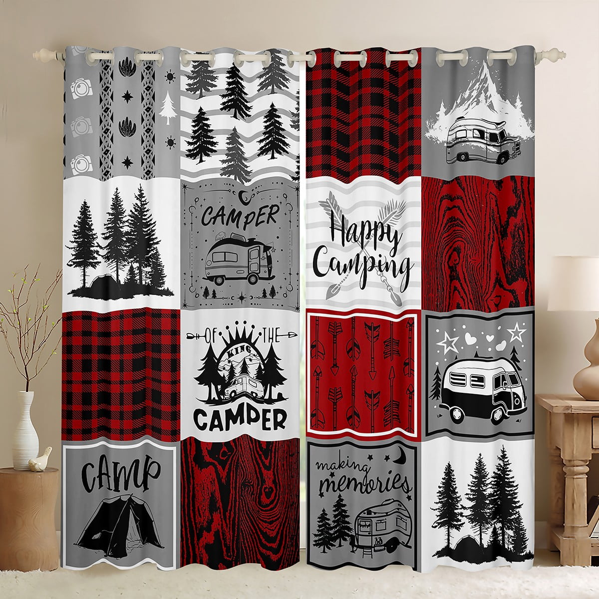 YST Camper 42"Wx63"L Curtains Rv Camping Curtains & Drapes Rustic ...