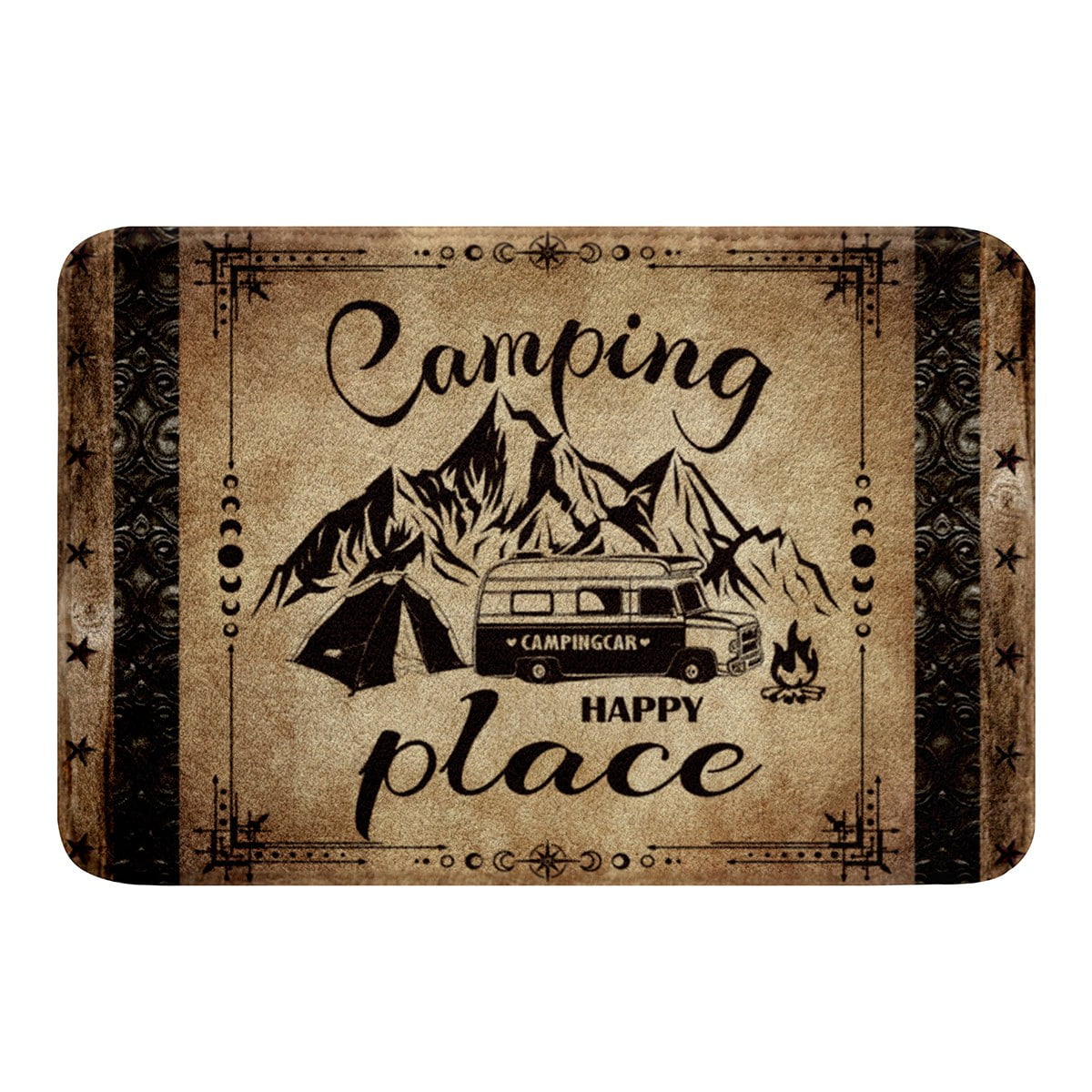 YST Camper Bathroom Rug Happy Camping Themed Bath Rug for Camper,RV ...