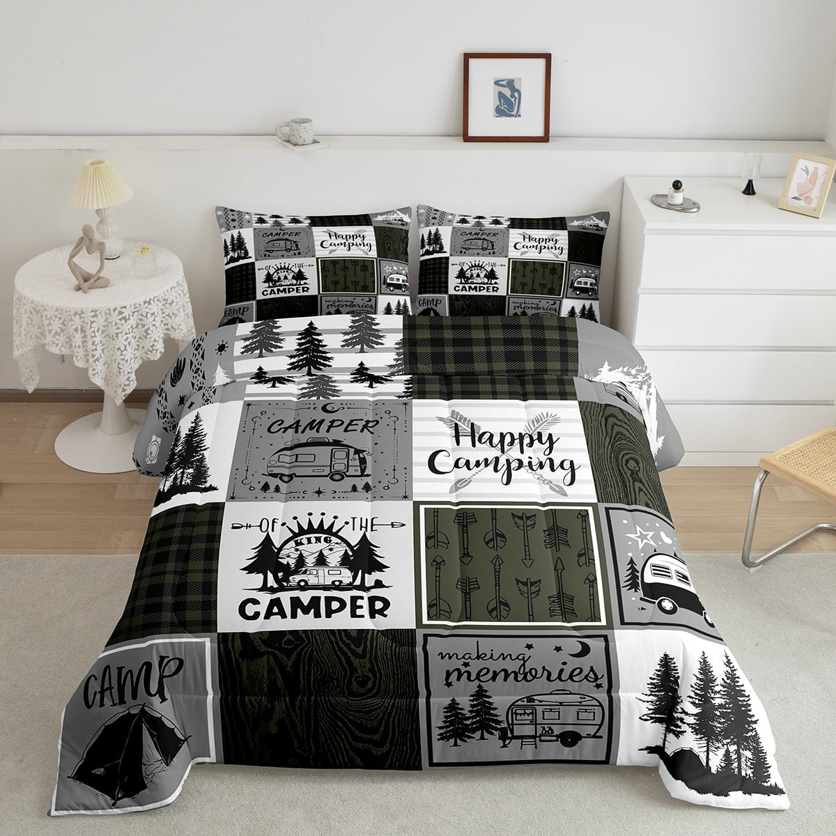 Camper Bedding Set For Bunks,Happy Camping Twin Comforter Set For ...