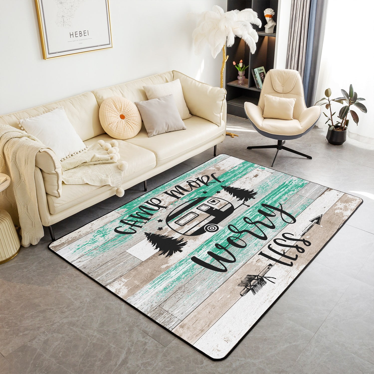Erosebridal Camper Carpet,Camping Themed Area Rug for Travel Trailers ...