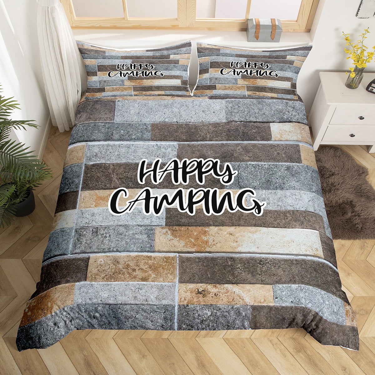 YST Camper Decor Duvet Cover Kids Happy Camping Comforter Cover Full ...