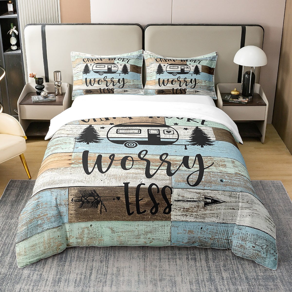 Erosebridal Camping Bedding Set,Camper Themed 100% Cotton Duvet Cover ...