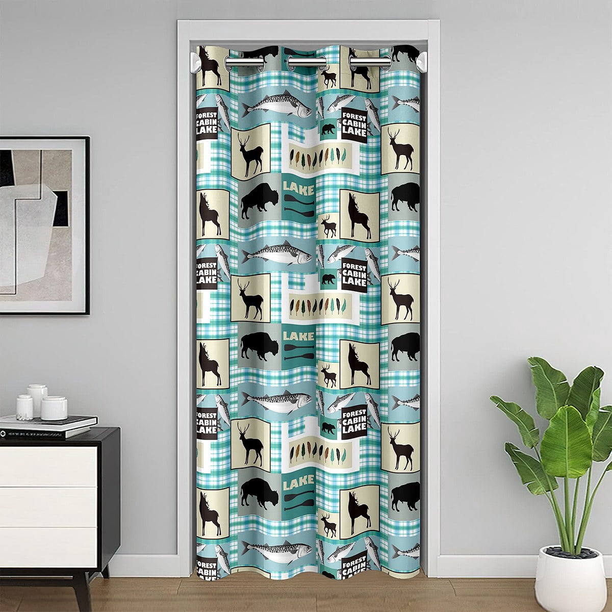 Camping Door Curtain For Doorway Privacy ,Lake House Blackout Curtain ...