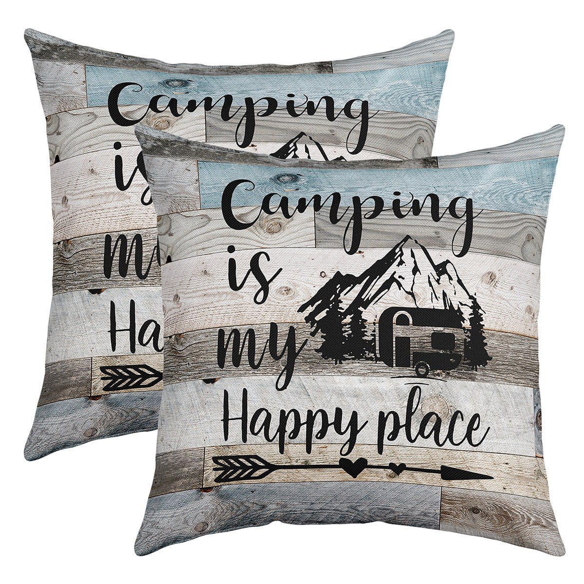 Camping Pillow Covers,Camper Themed Throw Pillow Covers Camper Decor,RV ...