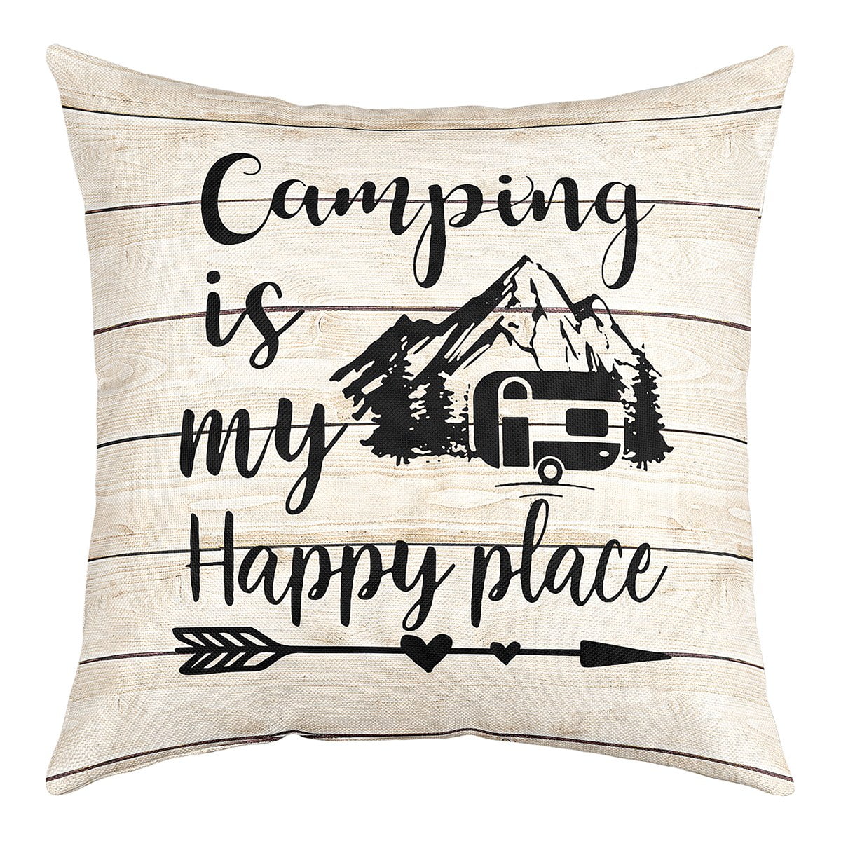 Camping Throw Pillow Cover,Camper Themed Accent Pillow Case Camper ...