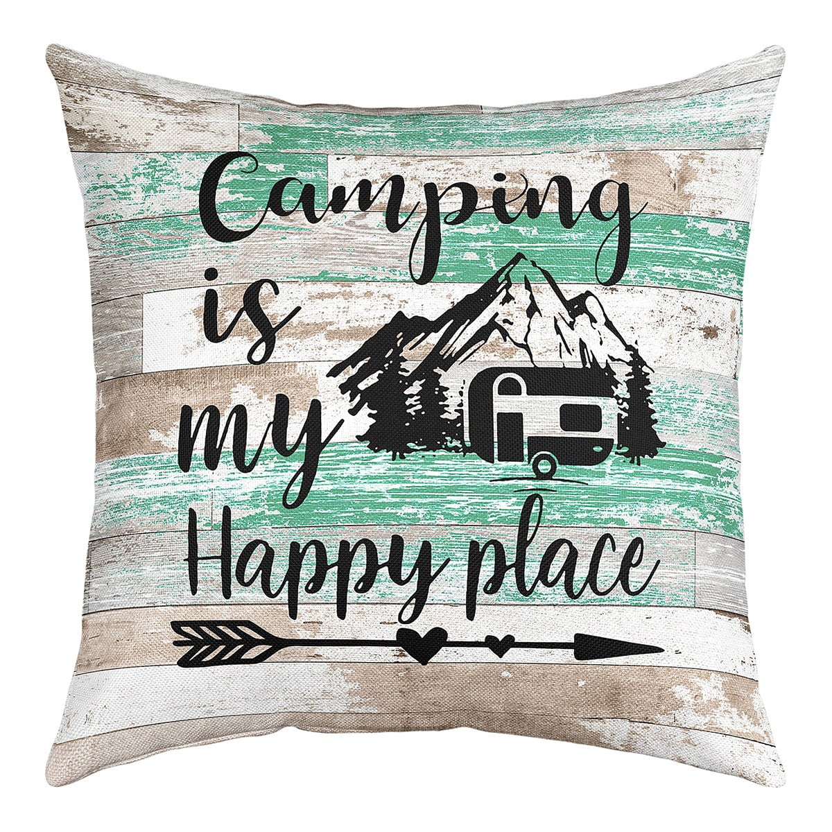 Camping Throw Pillow Cover,Camper Themed Accent Pillow Case Camper ...