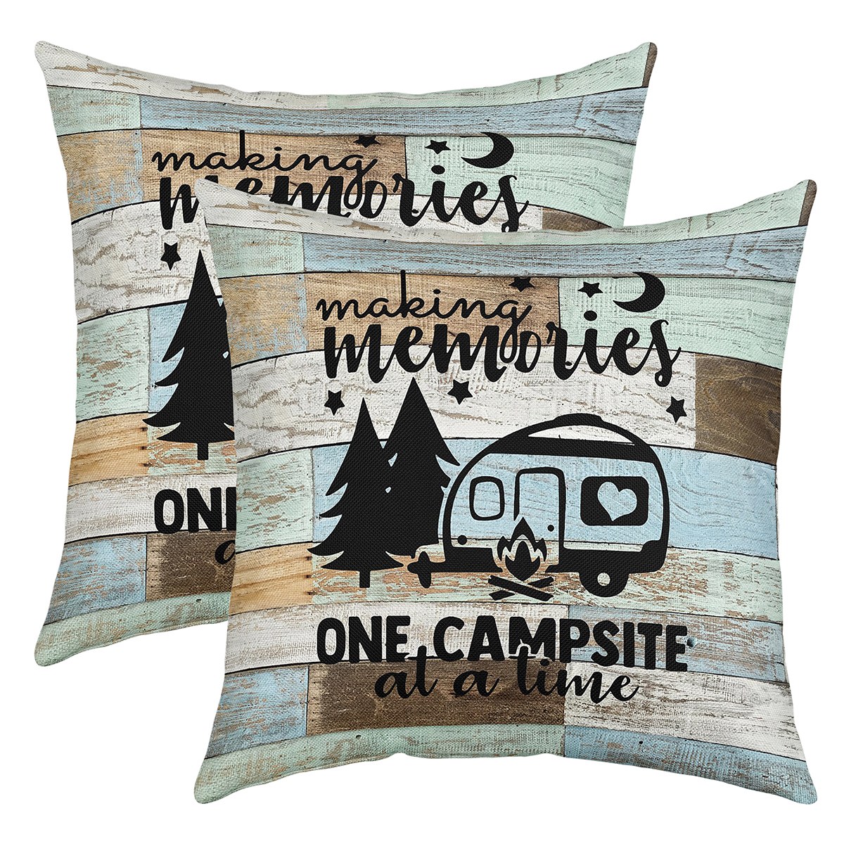YST Camping Throw Pillow Covers,Camper Themed Pillow Covers Camper ...