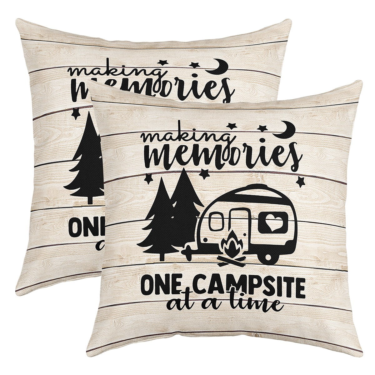 Camping Throw Pillow Covers,Camper Themed Pillow Covers Camper Decor,RV ...