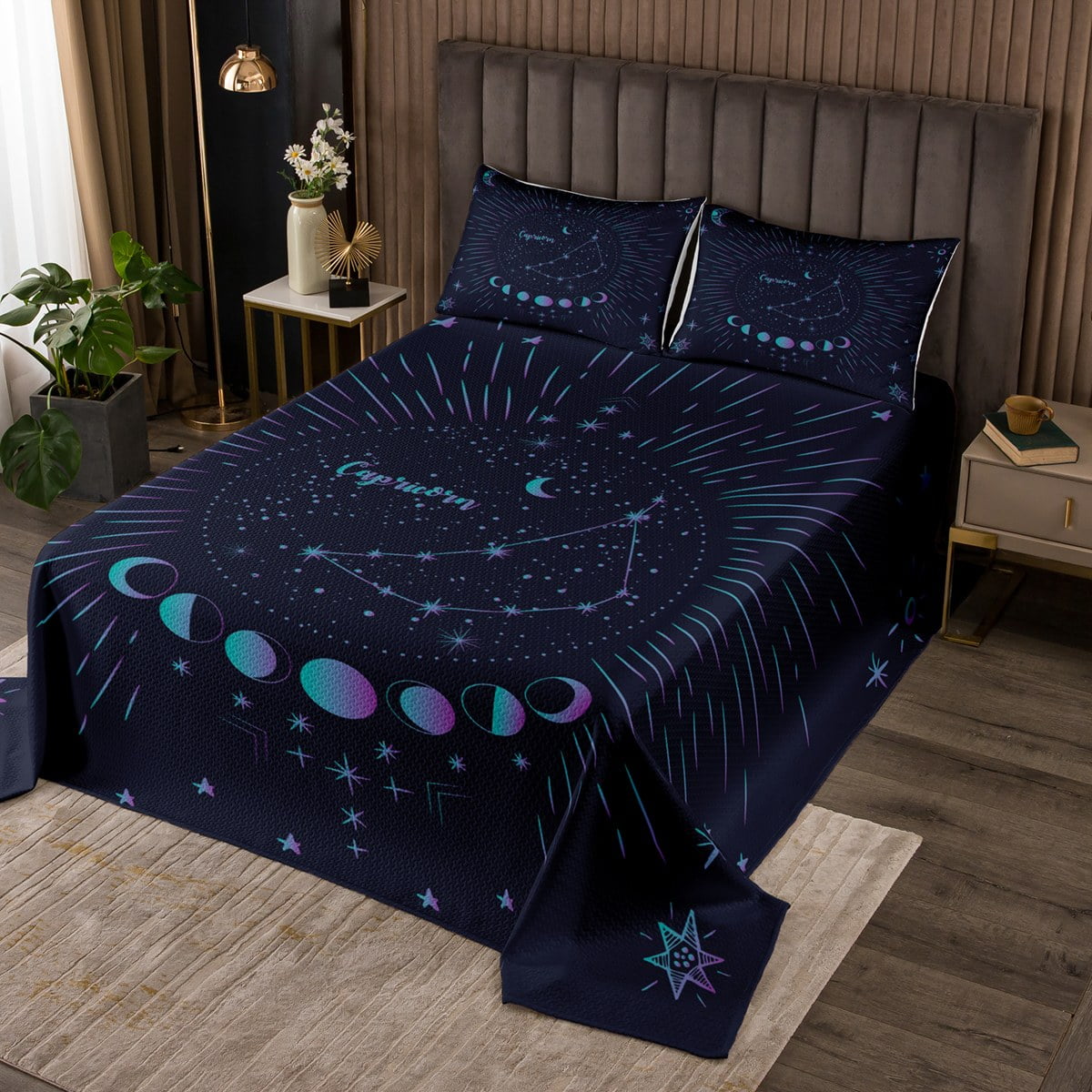 YST Capricornus Coverlet Set 12 Constellations Zodiac Signs Bedspread Set Room Decor ...