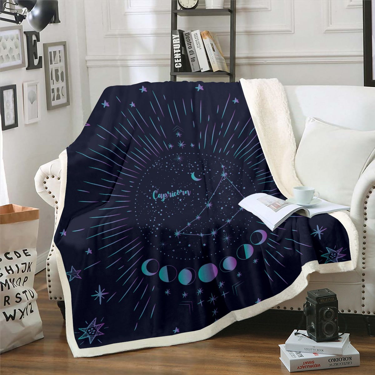 Capricornus Fuzzy Blanket 12 Constellations Zodiac Signs Fleece Blanket ...