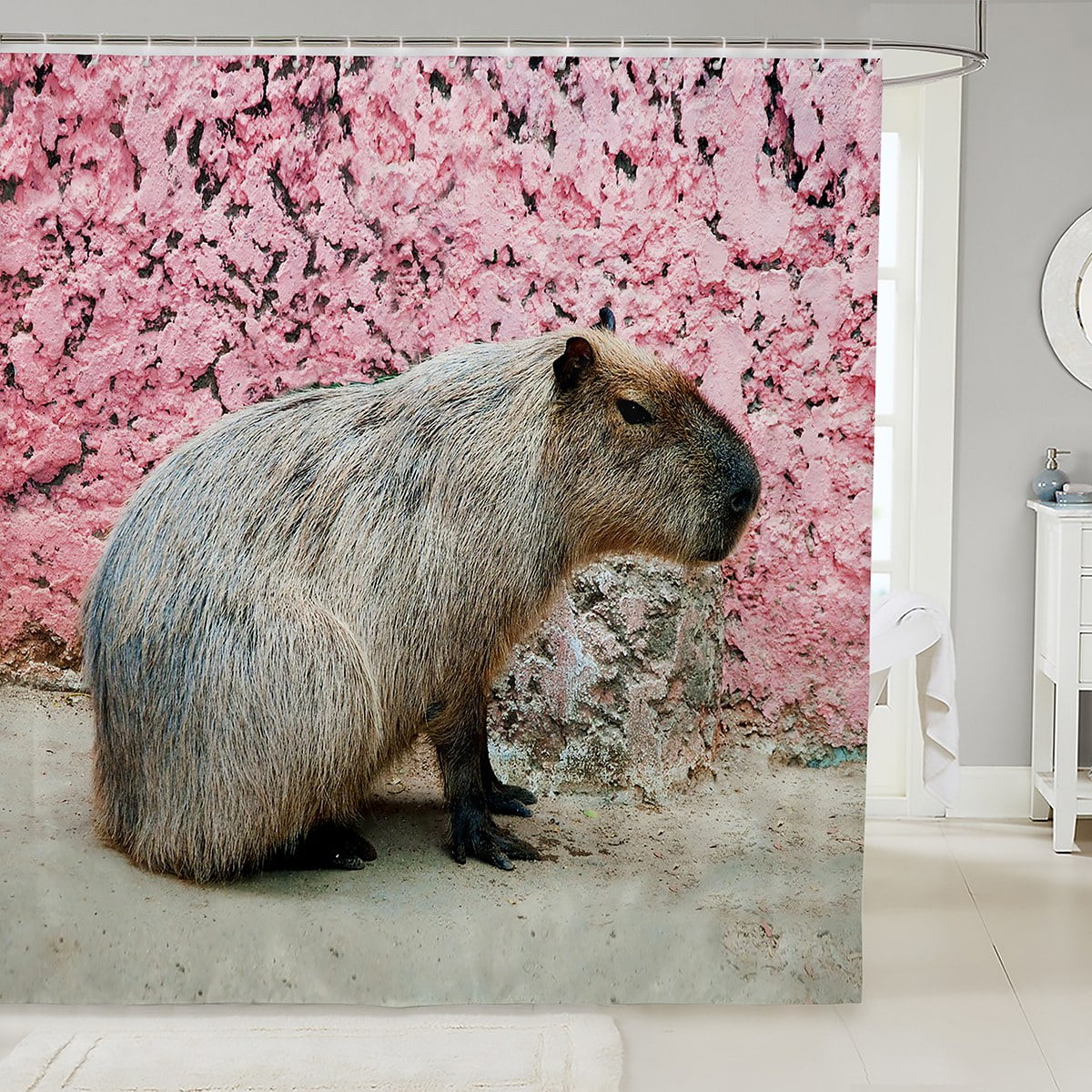 Capybara Bathroom Shower Curtain Sets Kawaii Animal Shower Curtain ...