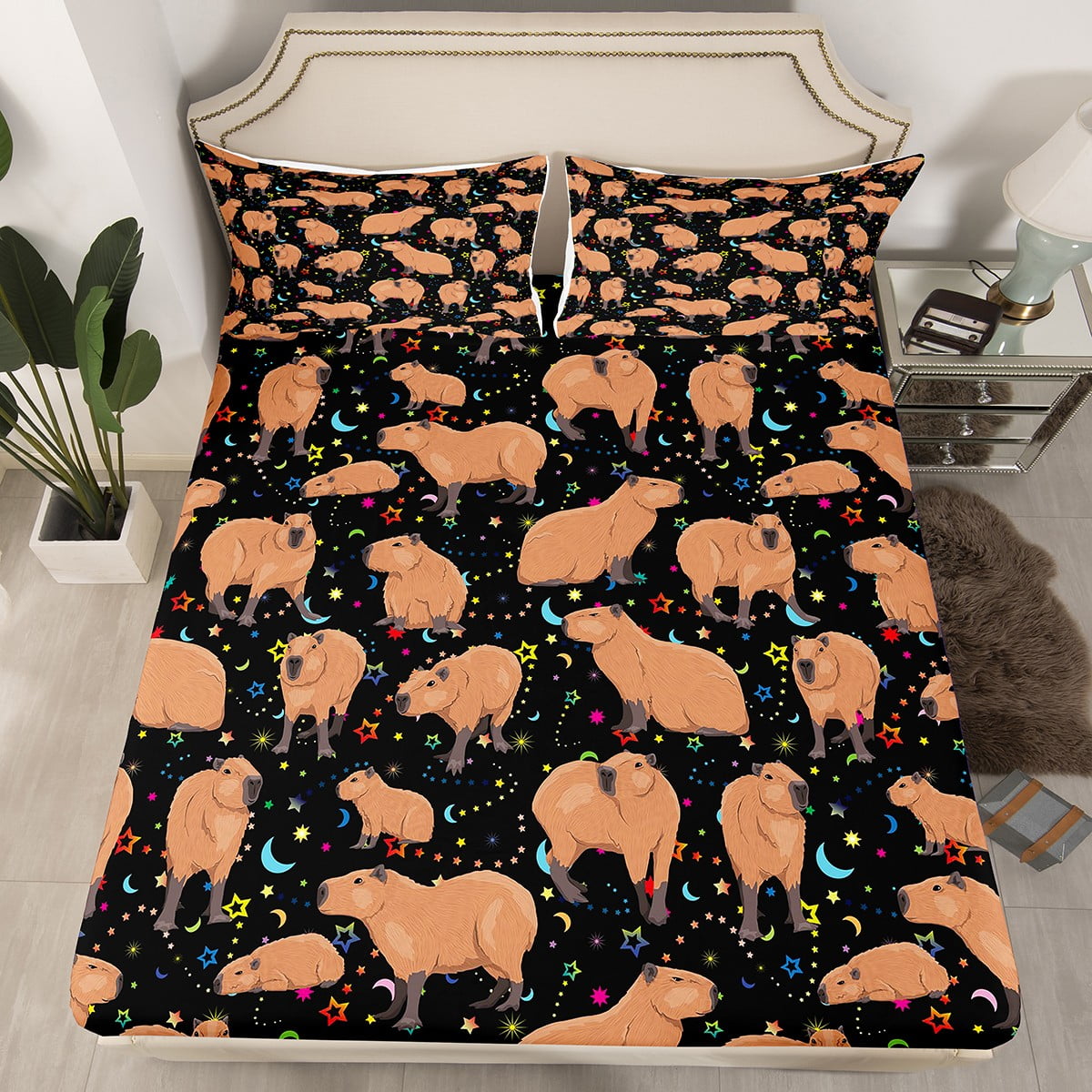 YST Capybara Bed Sheets Full for Boys Kids Cute Cartoon Capybara Fitted ...