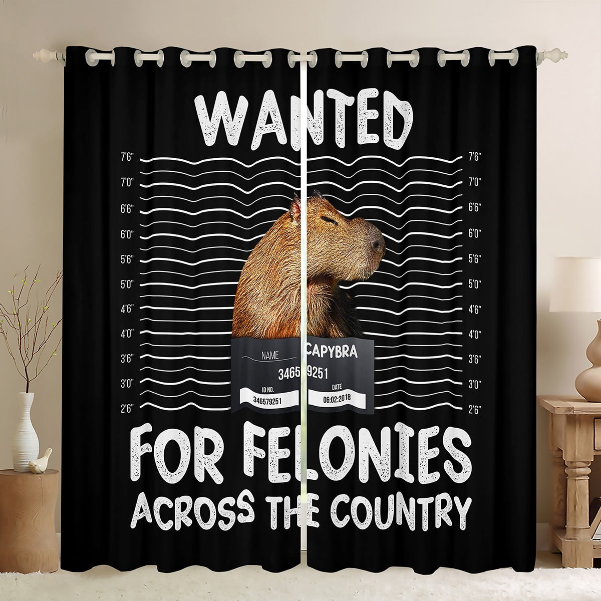 YST Capybara Curtains Wild Animal Capybara Window Curtains Gifts for ...