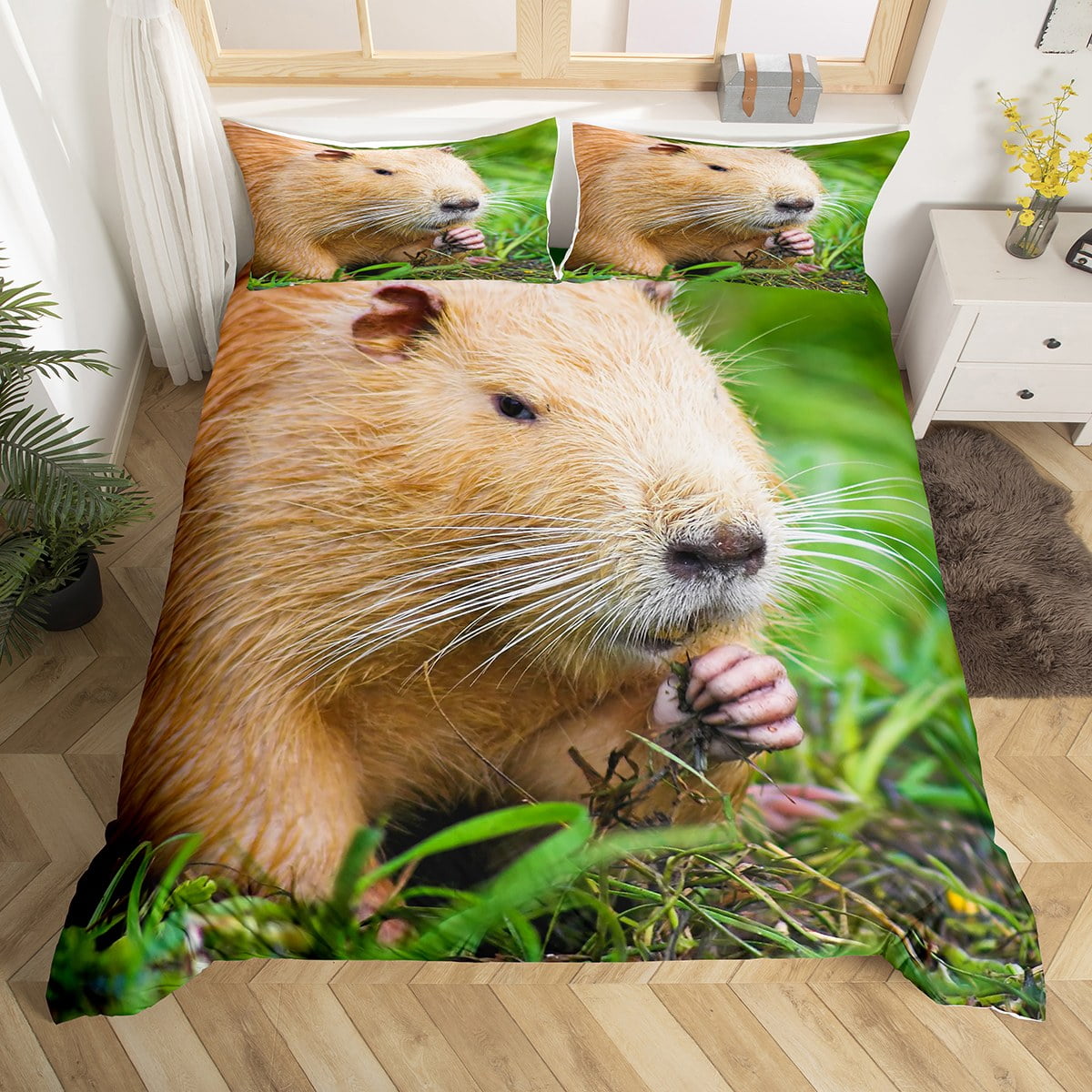 Erosebridal Capybara Duvet Cover Youth Kawaii Animal Bedding Sets Twin ...