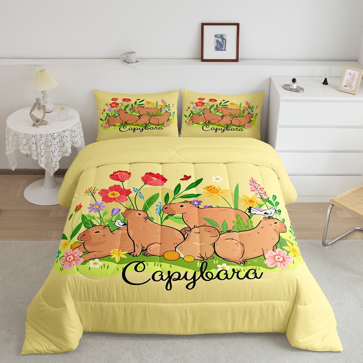 YST Capybara Family Duvet Insert Full Cute Animal Bedding Set Kawaii ...