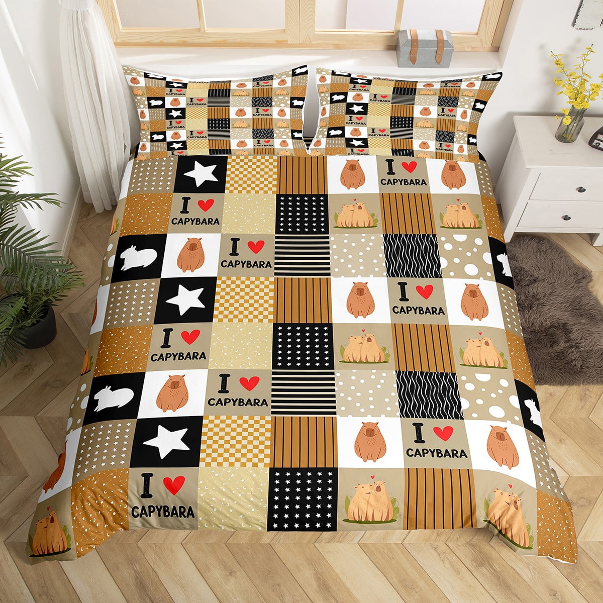 YST Capybara Full Bedding Set Gifts for Capybara Lovers, Cute Funny ...