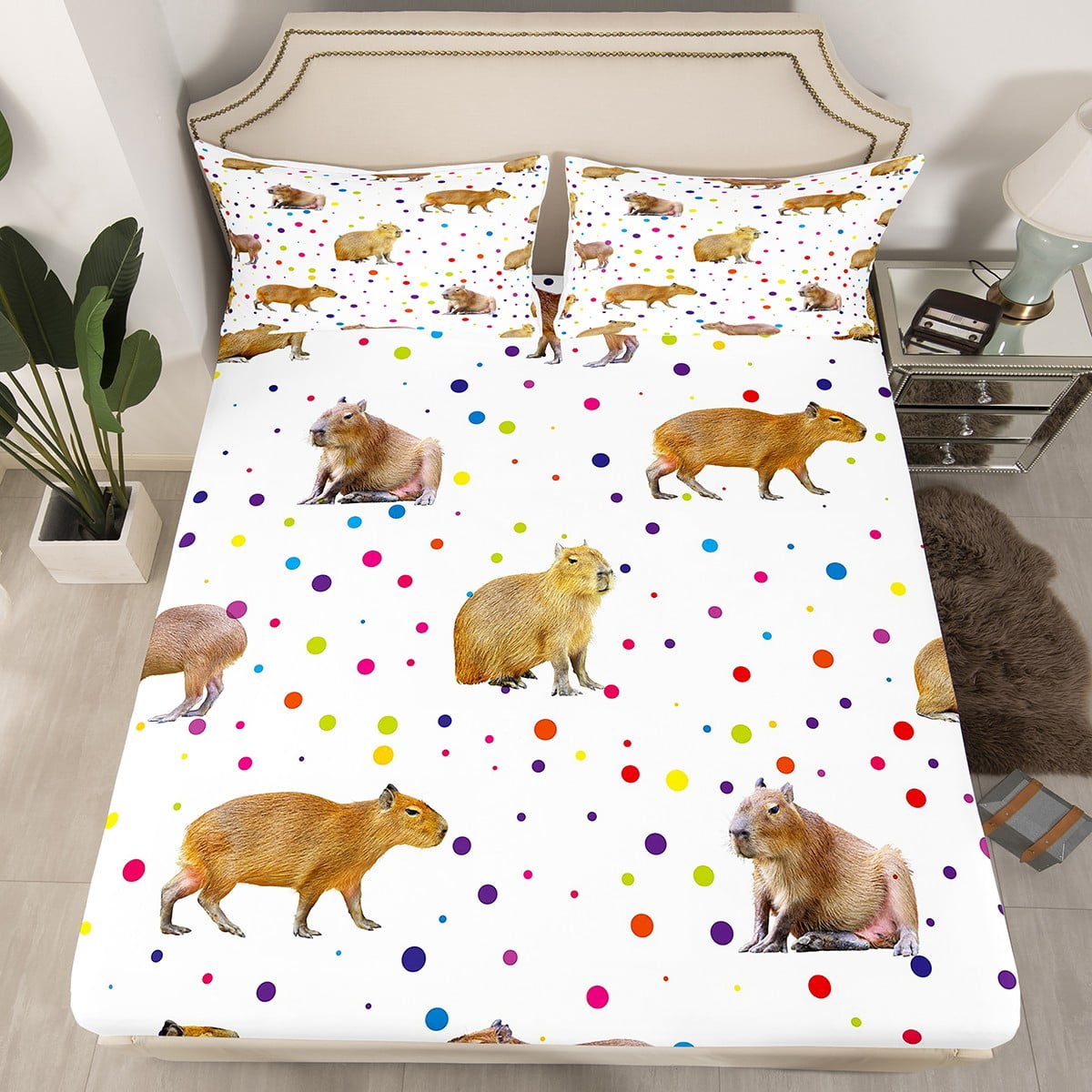 Erosebridal Capybara Full Fitted Sheet Gifts for Capybara Lovers ...