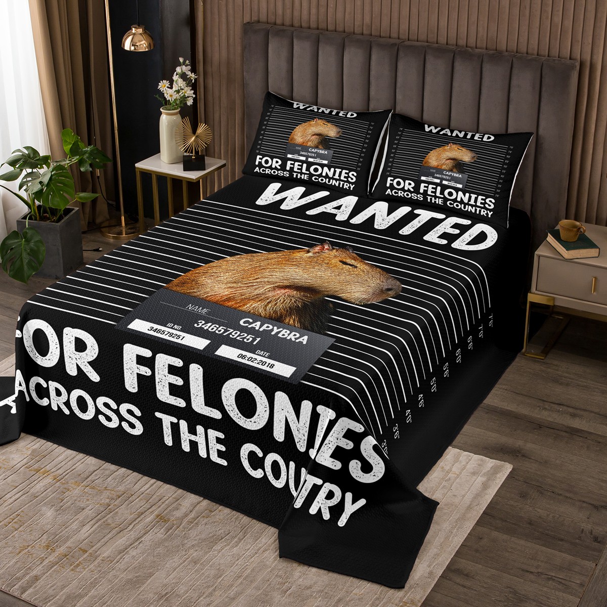 YST Capybara Queen Quilt Set Wild Animal Capybara Bedspread Gifts for ...