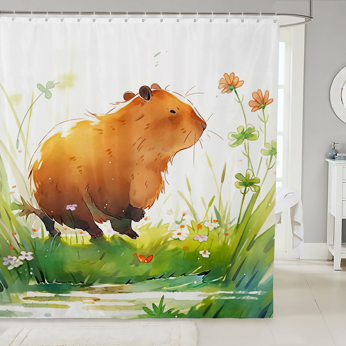 Erosebridal Capybara Shower Curtain,Cute Capybaras Bathroom Shower ...