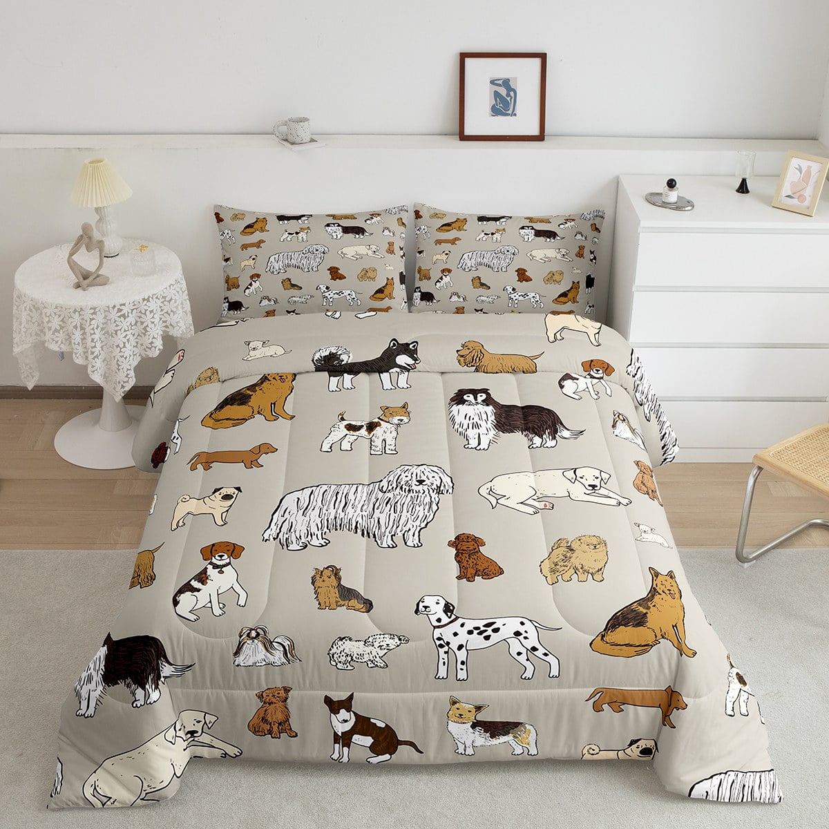 Erosebridal Cartoon Animal Bedding Twin Dachshund Corgi Comforter Set ...