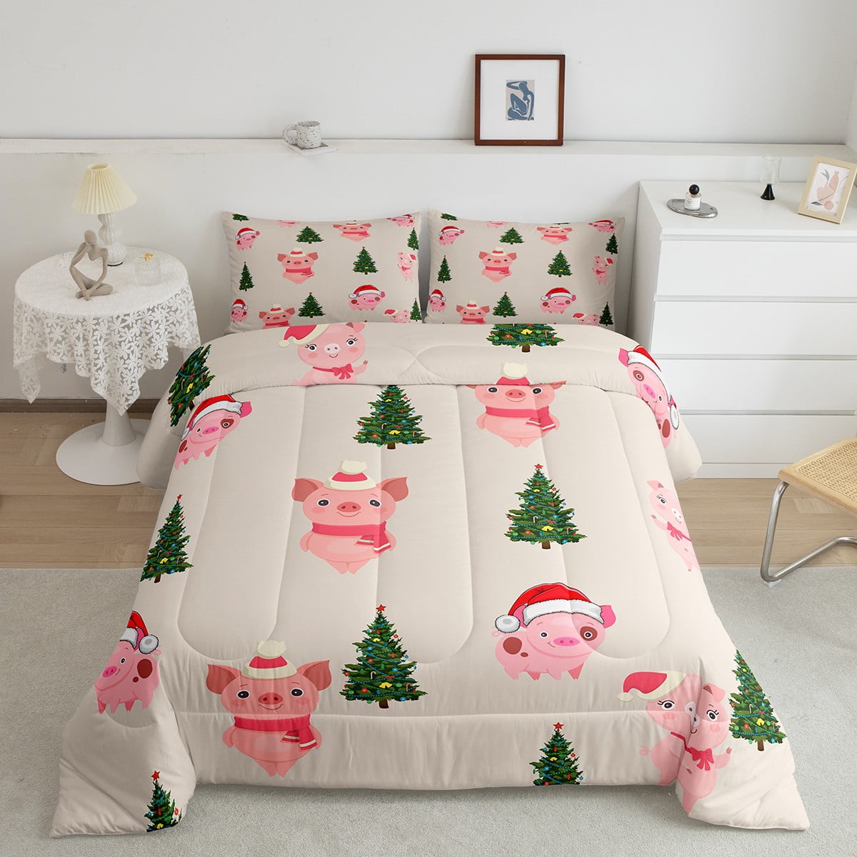 Cartoon Animal Comforter Set Twin Festival Theme Bedding Set, Green ...