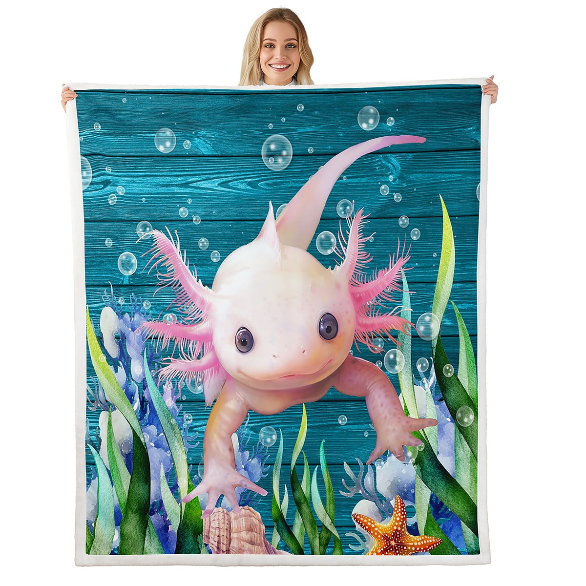 YST Cartoon Axolotl Throw Blanket Baby 30"X40" For Boys Girls Cute ...