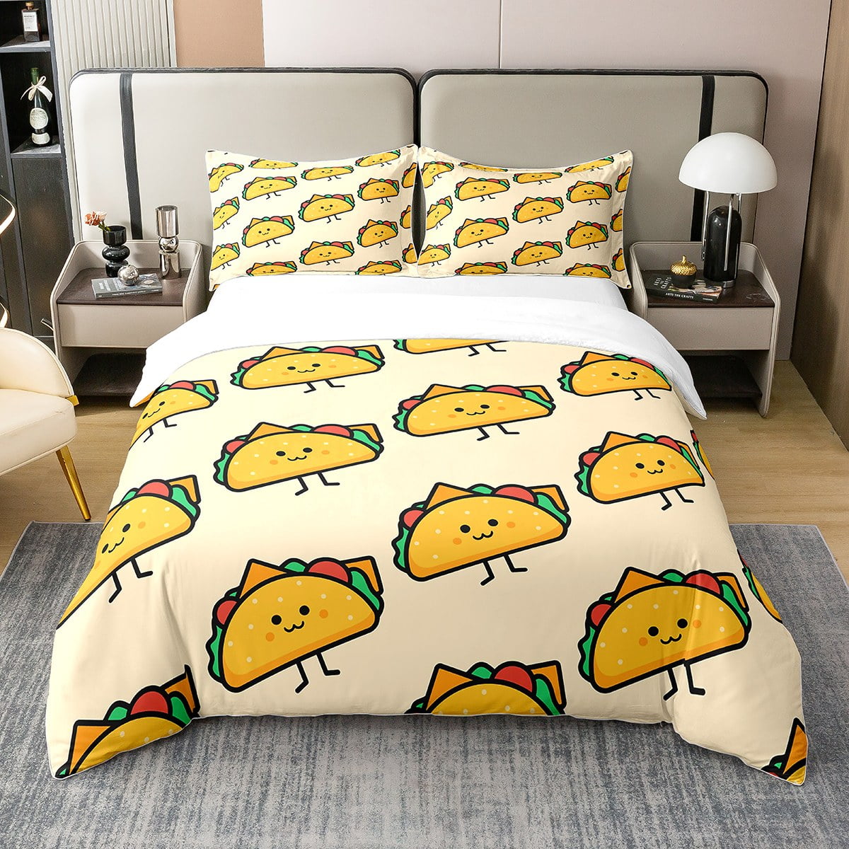 Erosebridal Cartoon Burritos 100% Organic Cotton Duvet Cover,Cute Fast ...