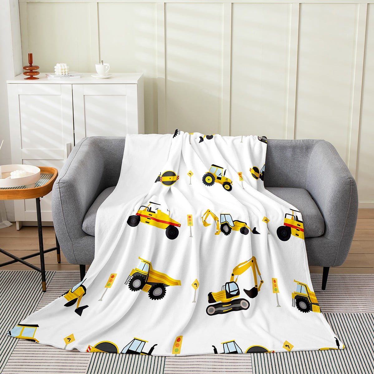 Cartoon Car Throw Blanket 40x50 inch,Construction Vehicles Fleece ...