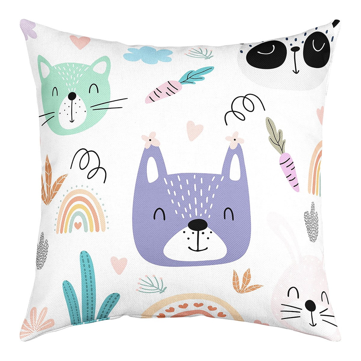 YST Cartoon Cat Cushion Case Cartoon Cat Throw Pillow Cover 24x24 inch ...