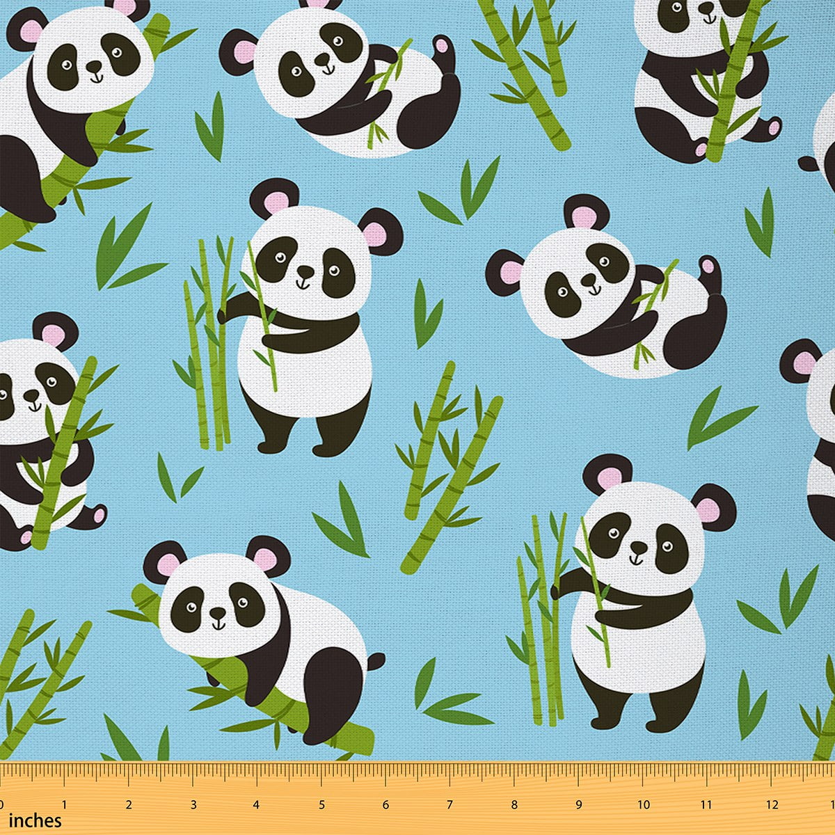 Erosebridal Cartoon Cute Panda Fabric by The Yard,Black White Bear ...