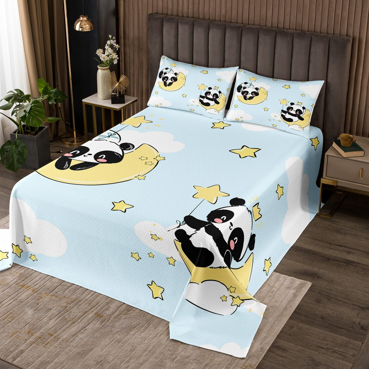 Erosebridal Cartoon Cute Panda Quilt Set Queen Size Teens Soft ...