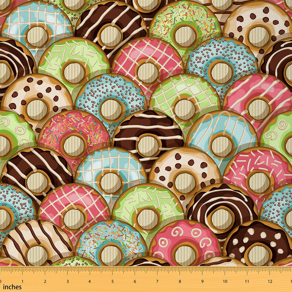 Erosebridal Cartoon Donut Fabric by The Yard Colorful Donuts Upholstery ...