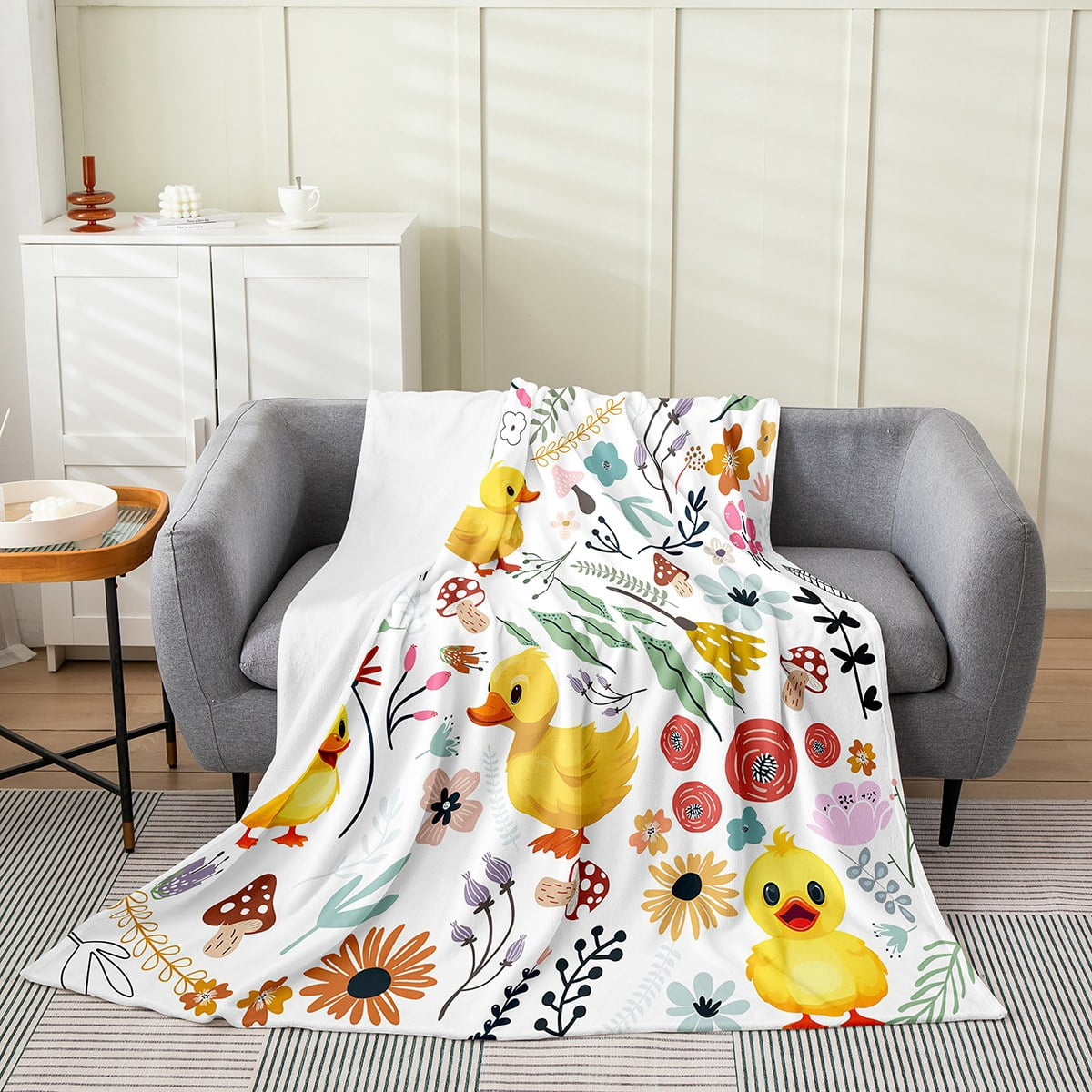 Cartoon Duck Blanket ,Lovely Yellow Duck Throw Blanket Twin 60x80 Inch ...