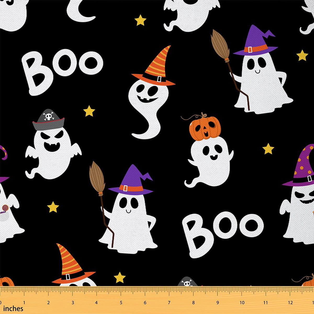 YST Cartoon Ghost Fabric by The Yard,Halloween Pumpkin Upholstery ...